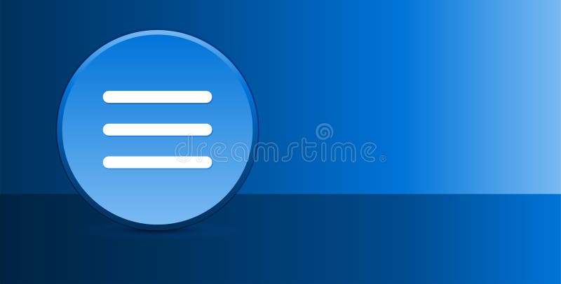 Hamburger Menu Bar Icon Glassy Modern Blue Button Abstract Background ...