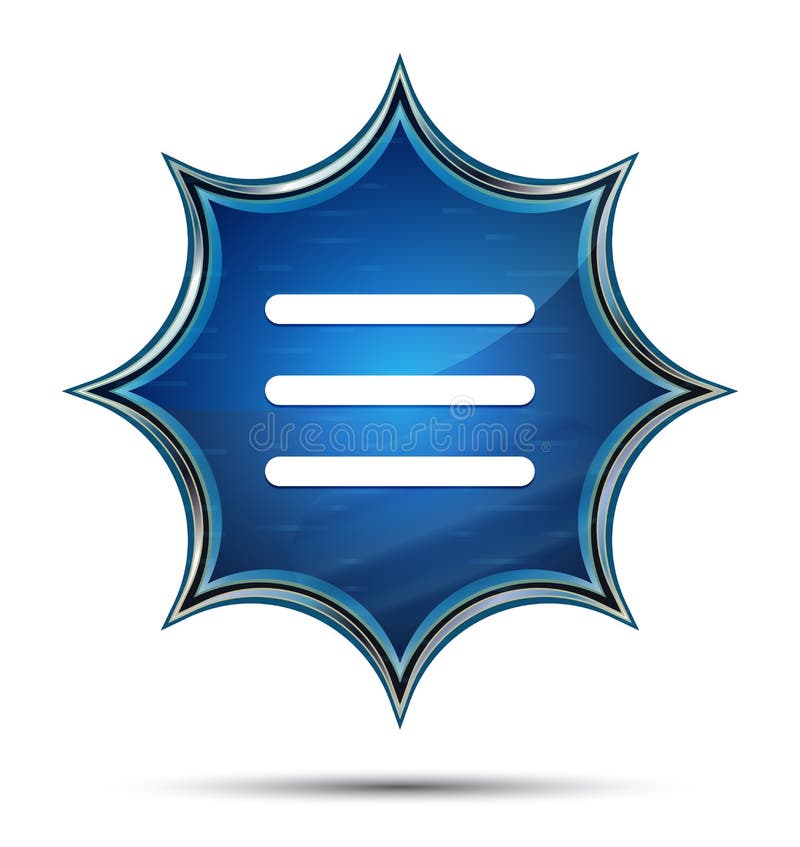 Hamburger Menu Bar Icon Magical Glassy Sunburst Blue Button Stock ...