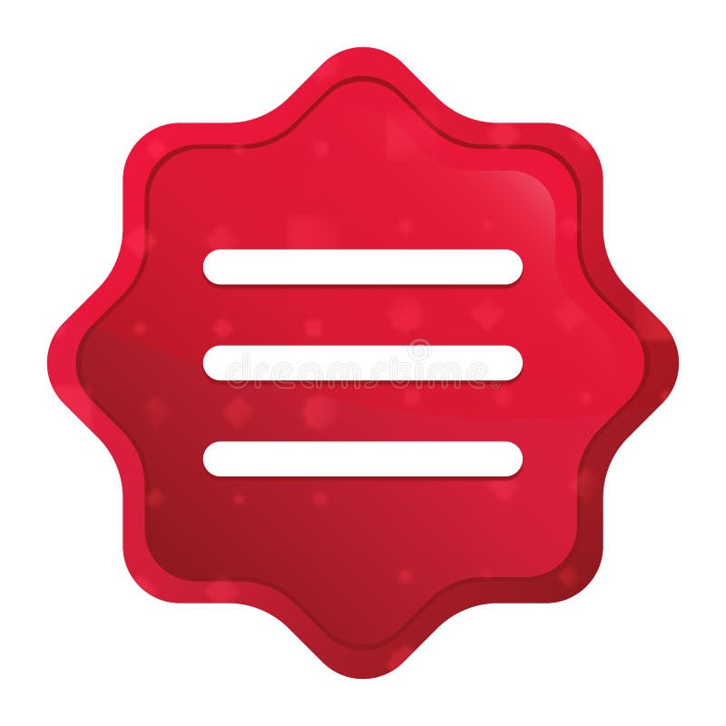 Hamburger Menu Bar Icon Misty Rose Red Starburst Sticker Button Stock ...