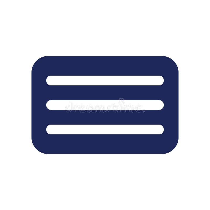 Hamburger Menu Button Black Glyph Ui Icon Stock Vector - Illustration ...