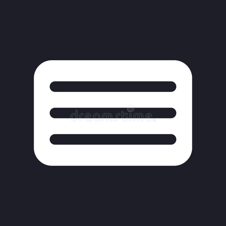 Hamburger Menu Button Dark Mode Glyph Ui Icon Stock Vector ...