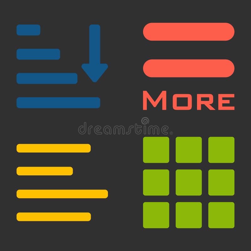 Hamburger Menu Icons Set. stock vector. Illustration of list - 67167195