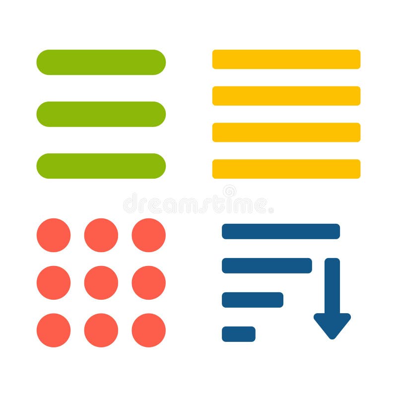 Hamburger Menu Icons Set. stock vector. Illustration of list - 67167195