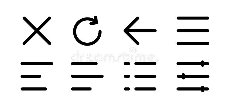 Hamburger Menu Vector Icons. Buttons for Website Navigation Stock ...