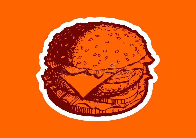 Hamburger Pattern Brown with Orange on Background Stock Vector ...