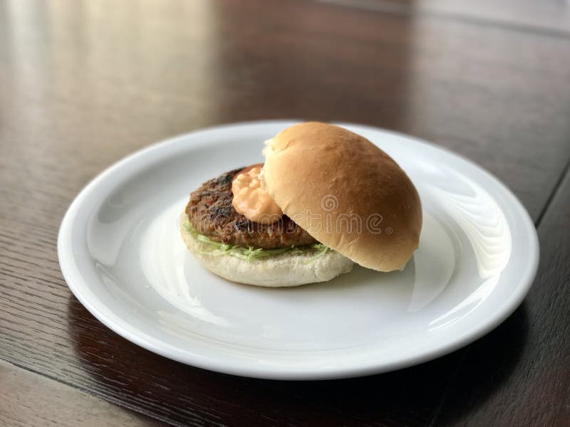 Hamburger stock image. Image of hamburger, plate, closeup - 81044735