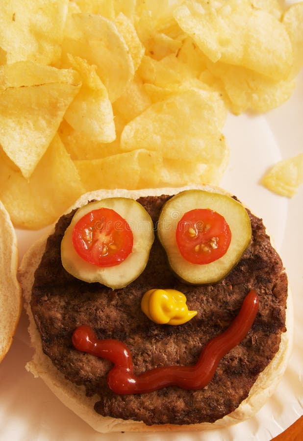 Hamburger Plate Face stock image. Image of concept, lunch - 108965129