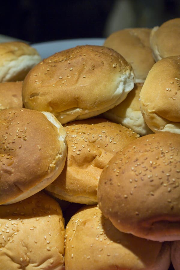 Hamburger Bread Rolls, Bread Stock Image - Image of hamburgers ...