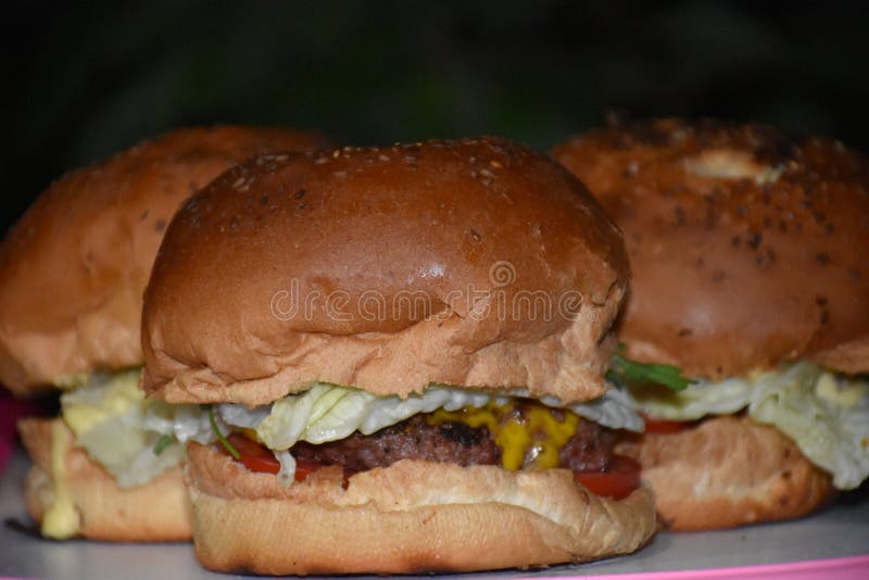 Homemade burgers stock photo. Image of meat, broiled - 203473642