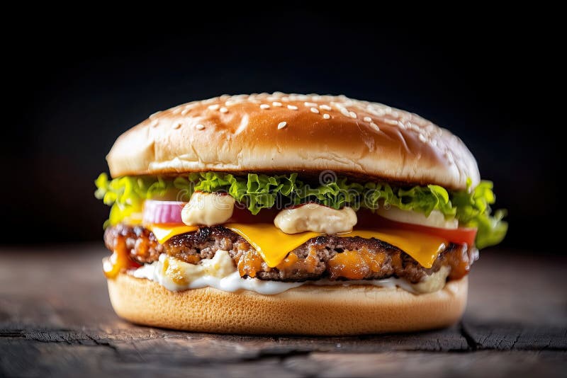 Hamburger side shot stock photo. Image of greasy, panorama - 376306036