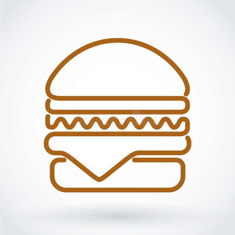 Hamburger Simple Linear Symbol Design Stock Vector - Illustration of ...