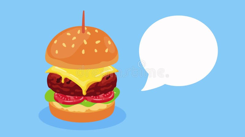 Hamburger with Speech Bubble Animation Stock Video - Video of ...
