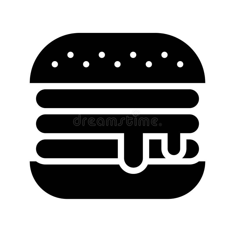 Hamburger Solid Icon, Food Drink Elements Stock Vector - Illustration ...