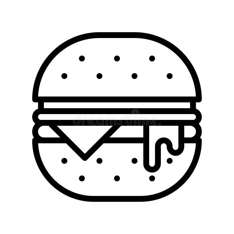Hamburger Vector, Fast Food Related Line Design Icon Stock Vector ...