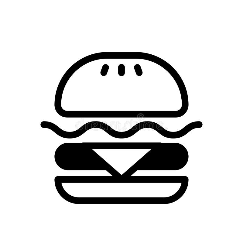 Hamburger Solid Icon, Food Drink Elements Stock Vector - Illustration ...