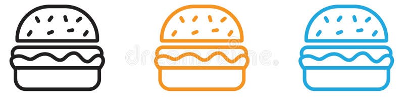 Hamburger Vector Logo Set Collection for Web App Ui Stock Vector ...
