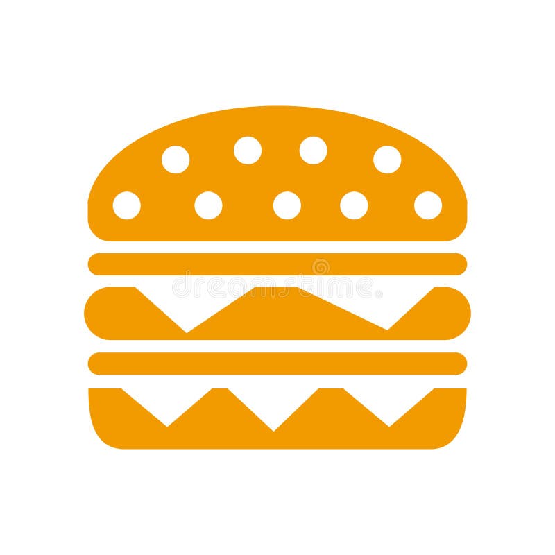 Hamburger Vlak Pictogram - Vector Vector Illustratie - Illustration of ...