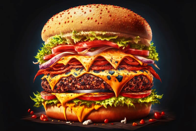 Hamburguesa Con Mucha Carne De Res Rellena Con Salsa Esparcida Y ... Hamburguesa Con Mucha Carne De Res Rellena Con Salsa Esparcida Y ...