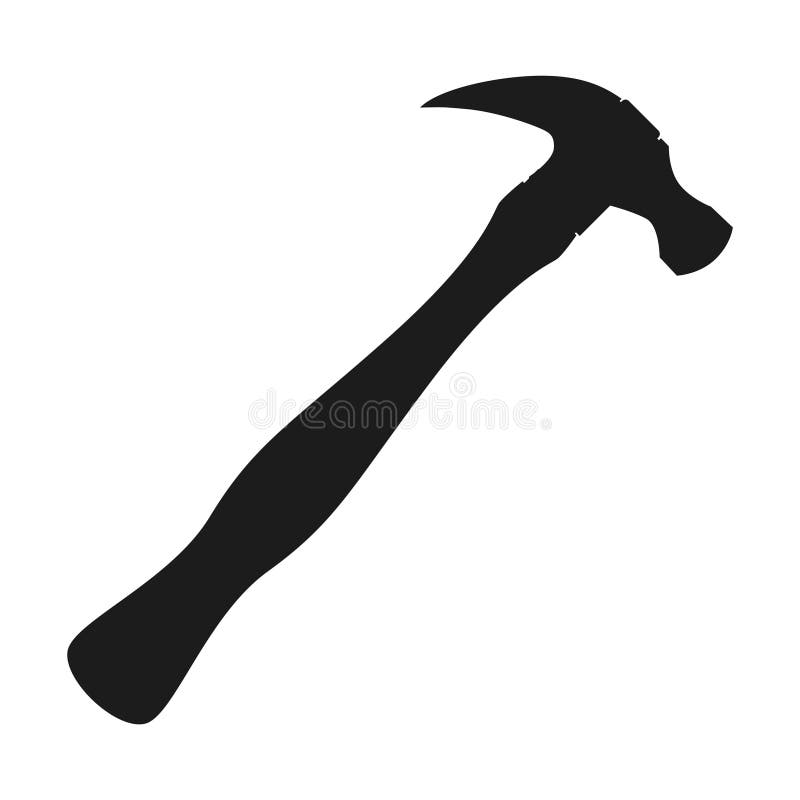 Hamer Vector Zwart Pictogram Op Witte Achtergrond Vector Illustratie ...