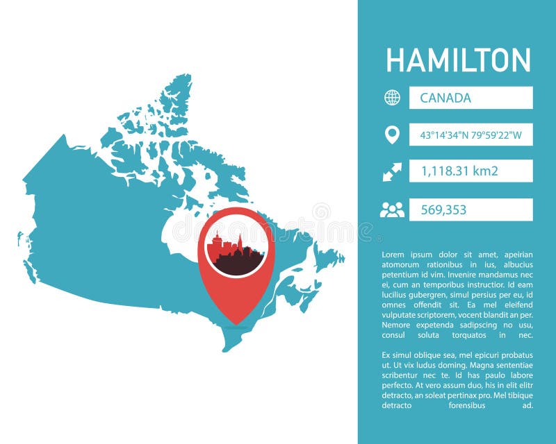 Hamilton Canada Map Vector Infographics Template Stock Vector ...