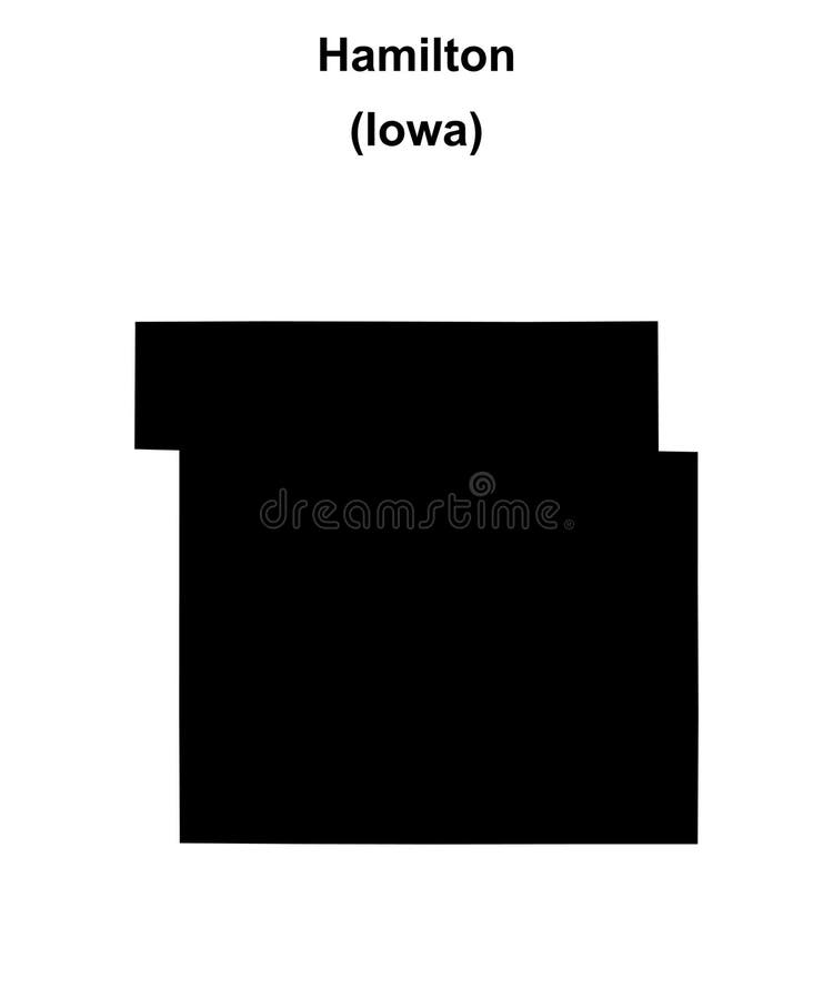 Hamilton outline map stock vector. Illustration of iowa - 360776253
