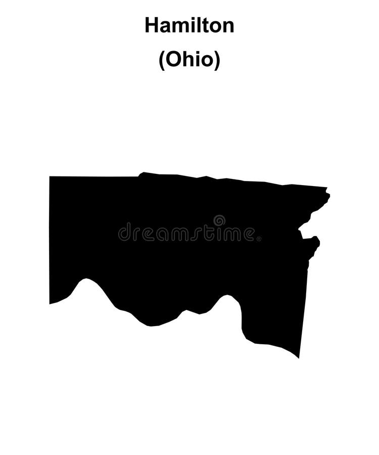Hamilton outline map stock vector. Illustration of cartography - 361749896