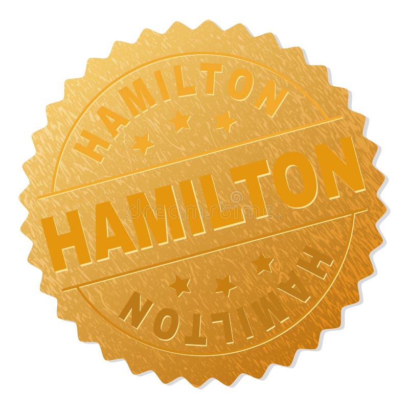 Gold HAMILTON Badge Stamp stock vector. Illustration of seal - 136329836