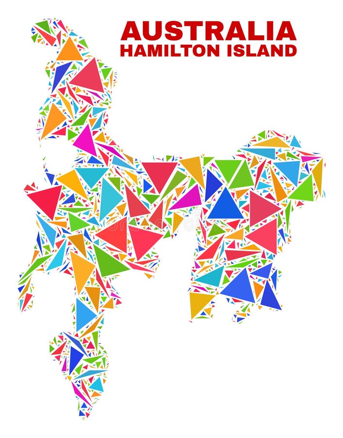 Hamilton Island Map - Mosaic of Color Triangles Stock Vector ...