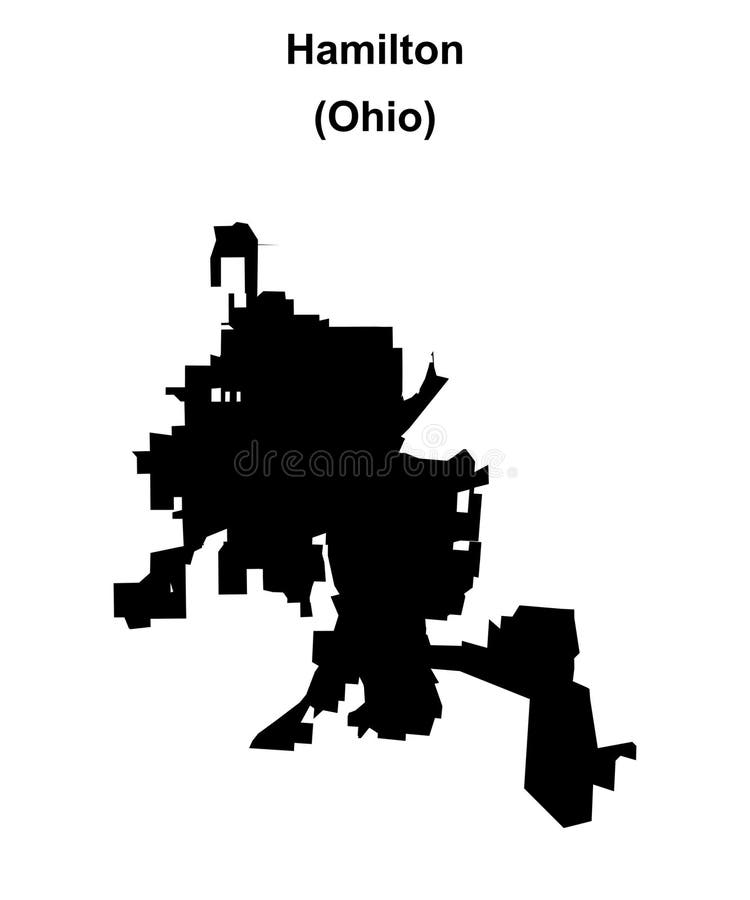 Hamilton outline map stock vector. Illustration of territory - 357492234