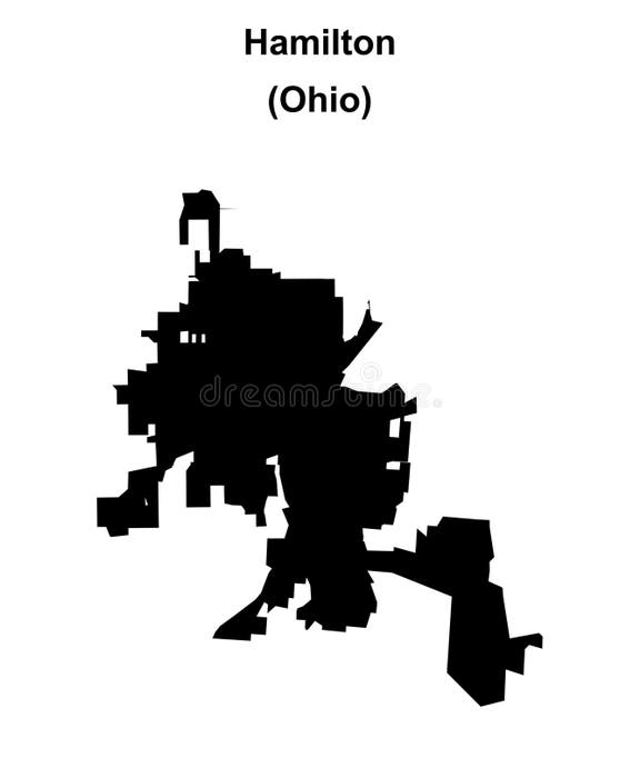 Hamilton outline map stock vector. Illustration of territory - 357492234