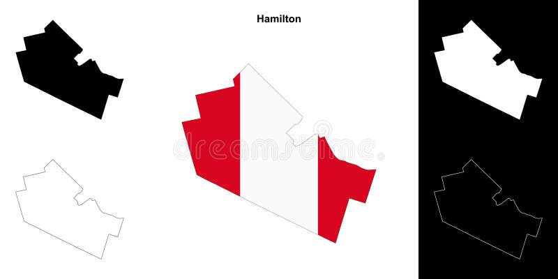 Hamilton outline map stock illustration. Illustration of waikato ...