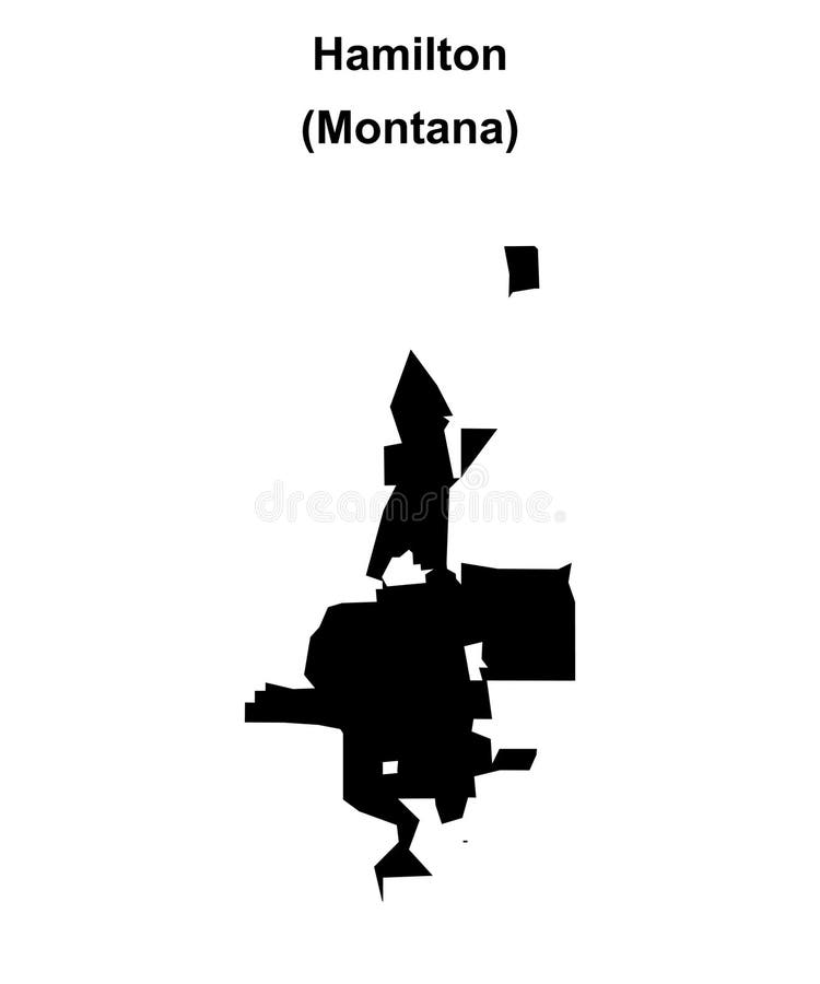Hamilton outline map stock vector. Illustration of blank - 387465568