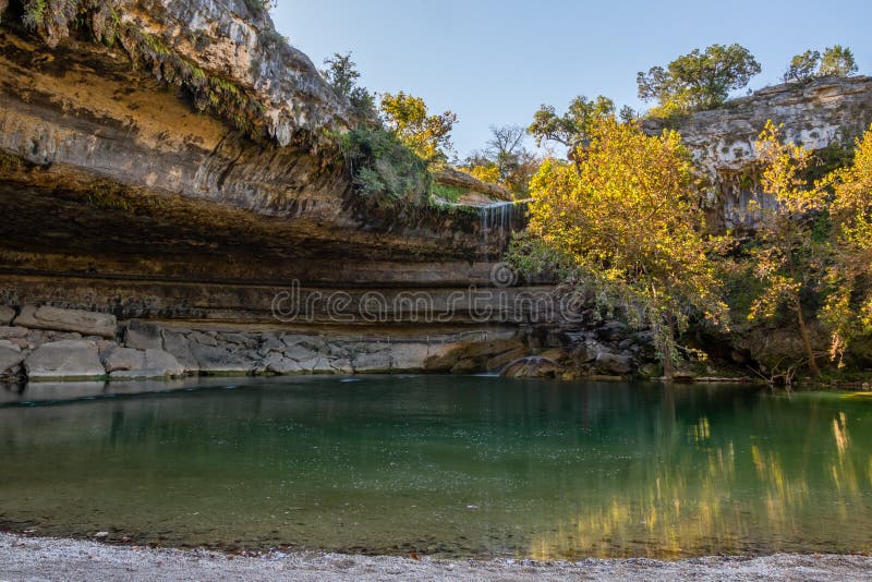 Waterfall at Hamilton Pool stock photo. Image of formations - 79652128