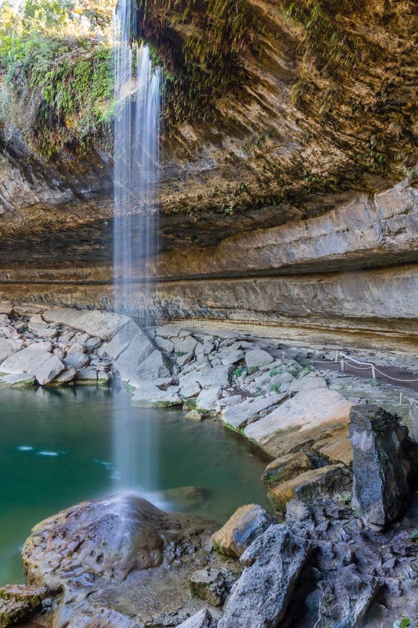 Hamilton Pool Under the Waterfall Stock Photo - Image of hamilton ...