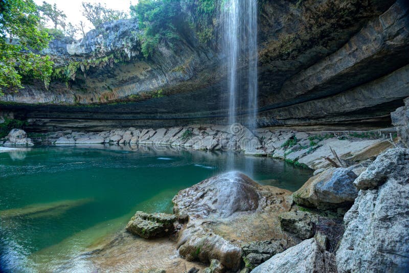 Hamilton Pool Waterfall Em Austin, Texas Foto de Stock - Imagem de ...