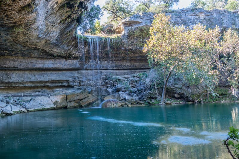 Waterfall at Hamilton Pool stock photo. Image of formations - 79652128