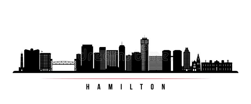 Hamilton Skyline Horizontal Banner. Stock Vector - Illustration of high ...