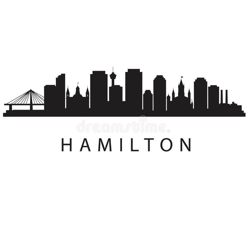 Hamilton Skyline Silhouette Vector Stock Vector - Illustration of ...