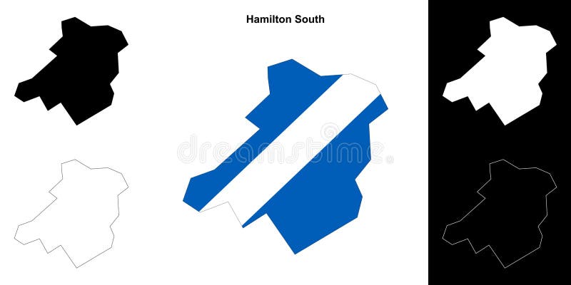 Hamilton South outline map stock vector. Illustration of geographic ...