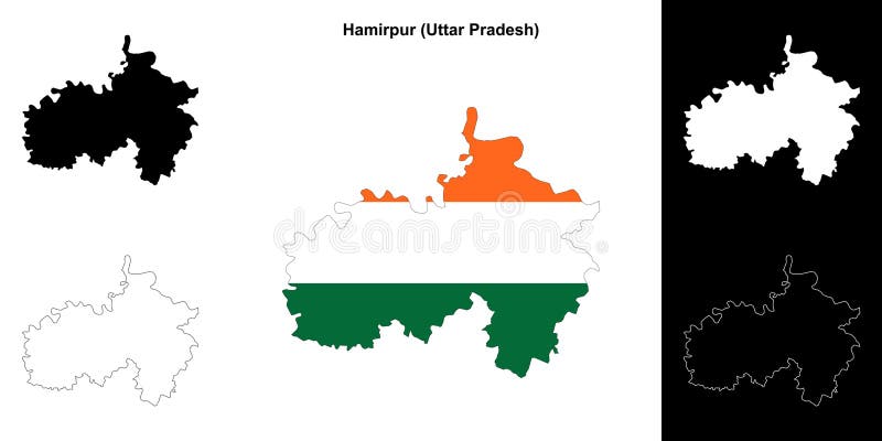 Hamirpur outline map stock vector. Illustration of blank - 368886574