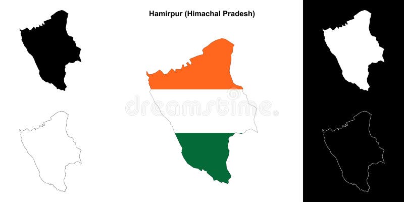 Hamirpur outline map stock vector. Illustration of hamirpur - 368827255