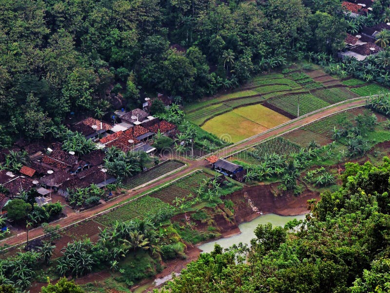 Hamlet in the valley stock image. Image of village, track - 337632749
