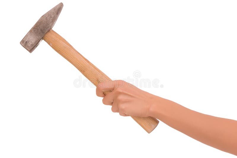 Chisel and hammer in hand stock photo. Image of lathe - 10418792