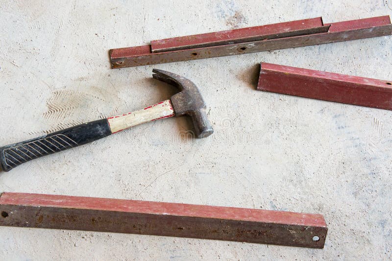Hammer and angle steel stock image. Image of repair, angle - 52442761