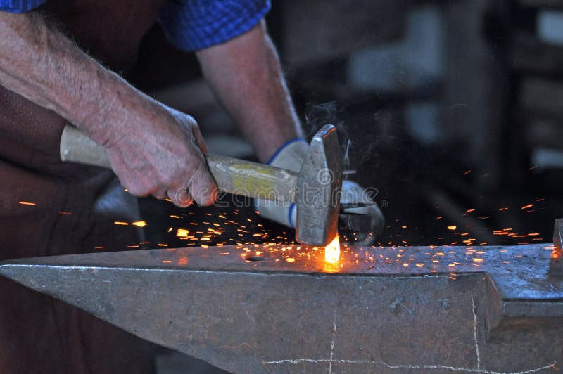 Hammer and anvil stock photo. Image of action, heat, crafts - 30984700
