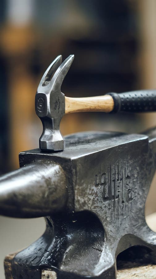 Hammer and anvil and close stock illustration. Illustration of heavy ...
