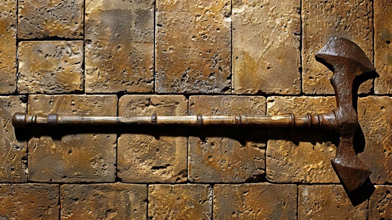 Hammer and Ax on Stone Wall Stock Photo - Image of tower, artifact ...