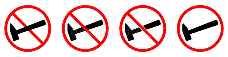 Hammer Ban Sign. Hammer is Forbidden Stock Illustration - Illustration ...