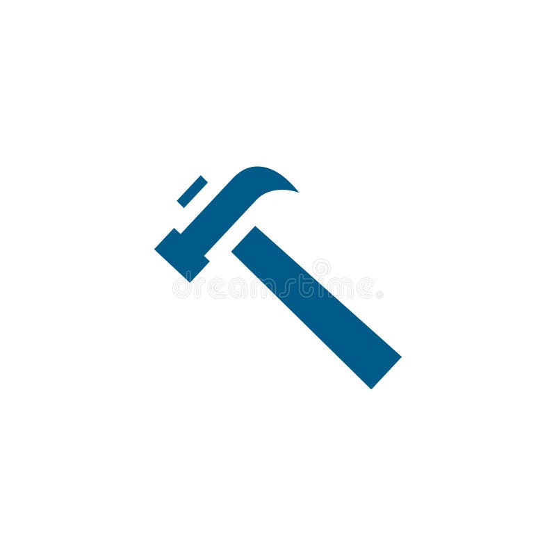 Hammer Blue Icon on White Background. Blue Flat Style Vector ...