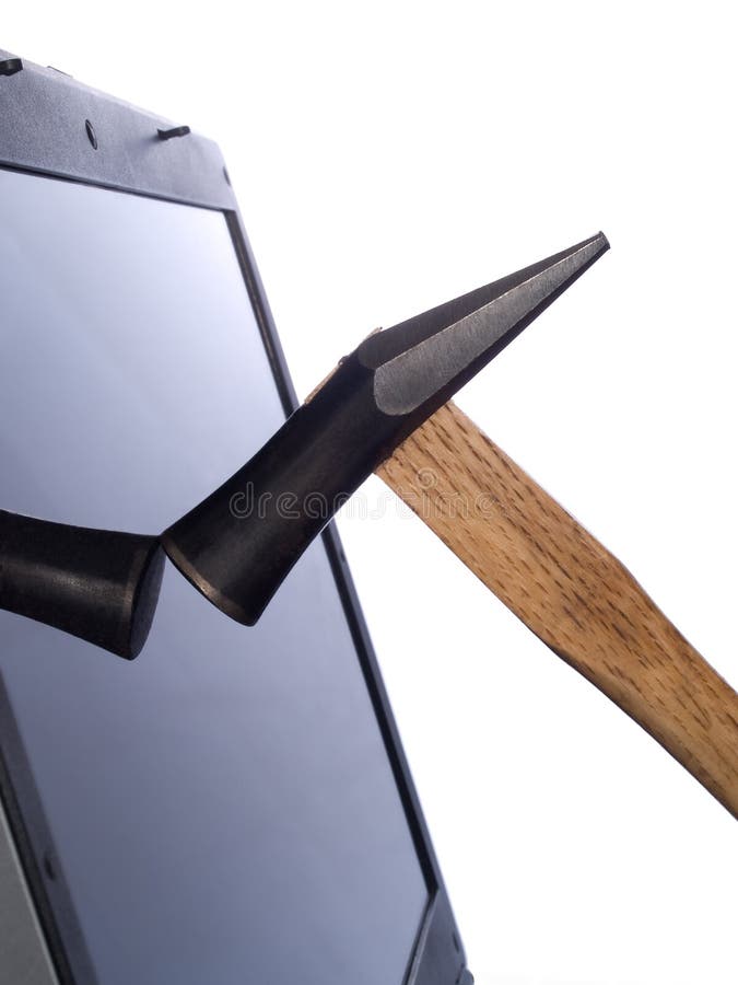 Hammer Breaking Computer Screen Picture. Image: 8808028